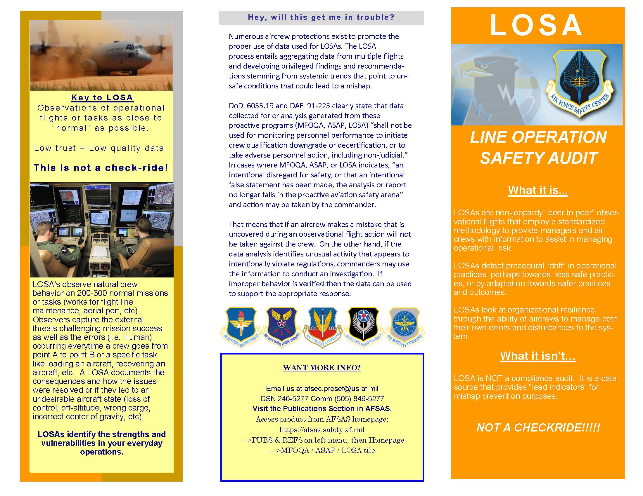 Air Force Safety Center > Divisions > Aviation Safety Division > LOSA